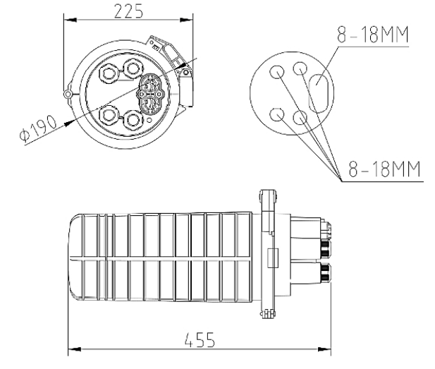Dawnergy DA-FOSC-DM144-AP-96-5 Dome Fiber Optic Splice Closure 144f ...