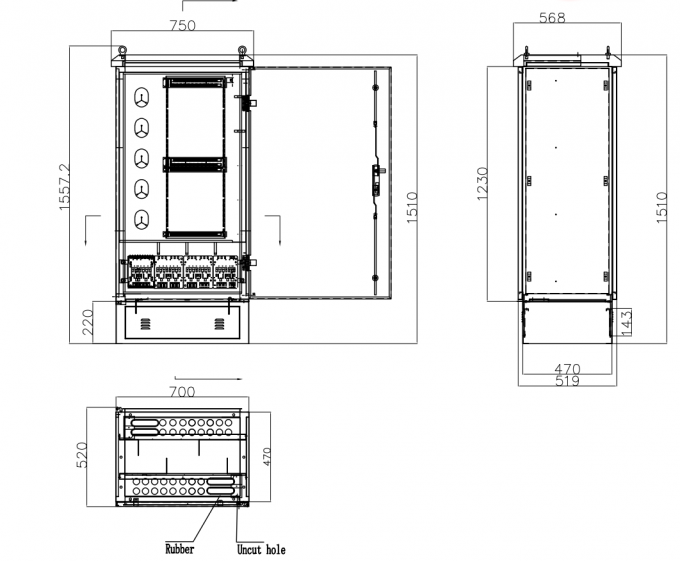 576 Core Steel Double Door Outdoor Fiber Distribution Cabinet