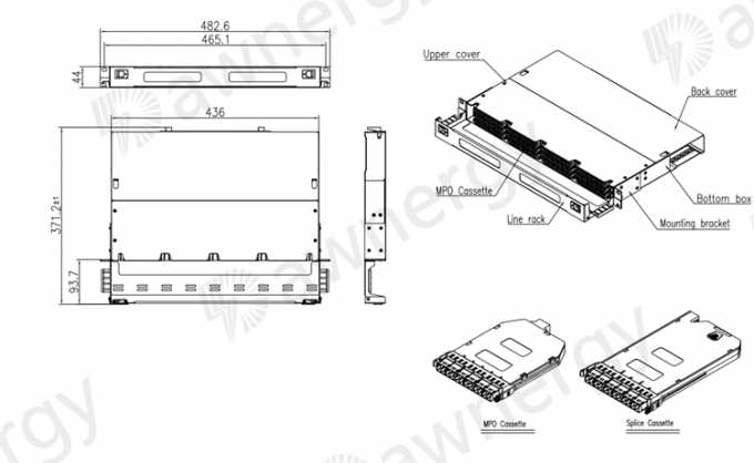 Sliding Type 1U 144 Core High Density Patch Panel