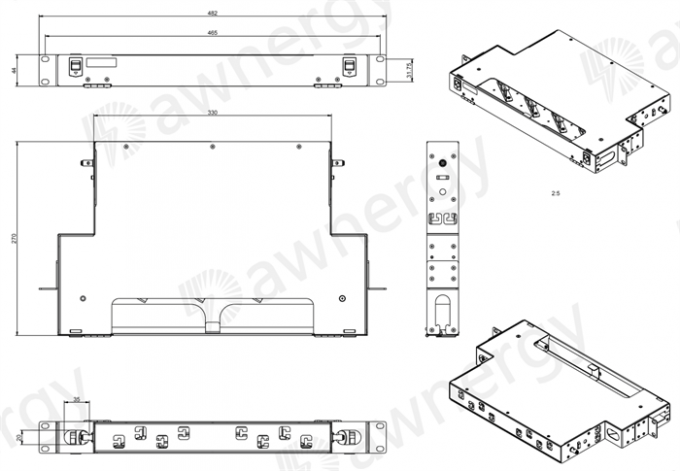 24 - 144F Rack Mount Rotating Type Fiber Distribution Panel
