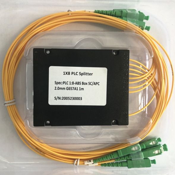 1x8 ABS Cassette Type Fiber Optical PLC Splitter SC/APC Connector Telcordia