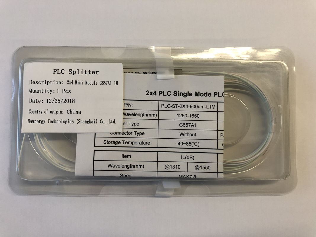 2x4 Mini Type Fiber PLC Splitter Without Connector