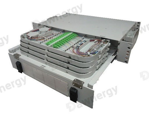48 Fibers 1U Rack Mount Patch Panel with Plastic Splice Tray